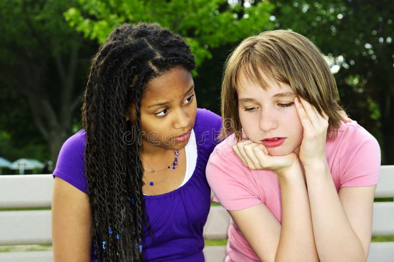 Teenager Consoling Her Friend Stock Image - Image of multiracial ...