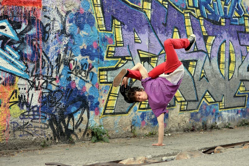 Teenager Dancing Break Dance on the Street Editorial Stock Photo ...