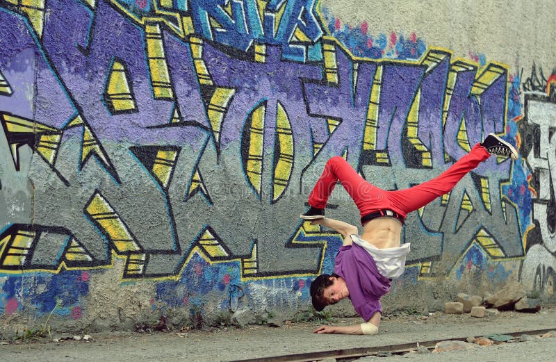 Teenager Dancing Break Dance on the Street Editorial Stock Image ...