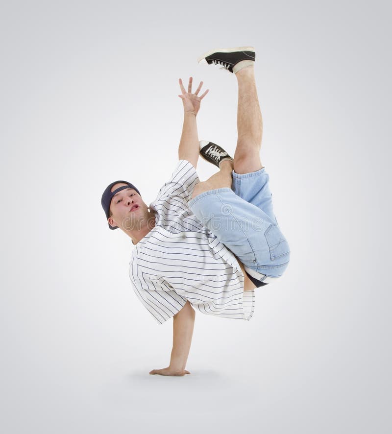Young Male Dancers Performing a Bboying Stunt Stock Photo - Image of ...