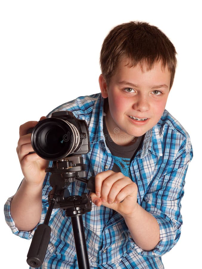 Teenager with Digital Camera Stock Image - Image of youth, teeth: 14493807
