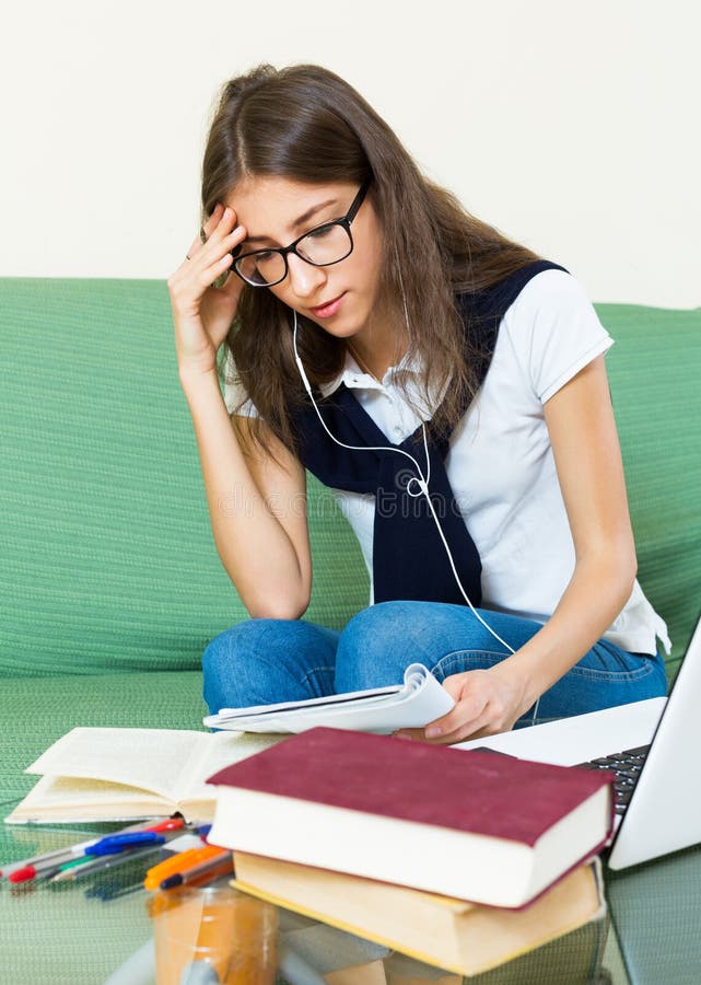 Teenager doing homework stock photo. Image of life, girl - 89612606