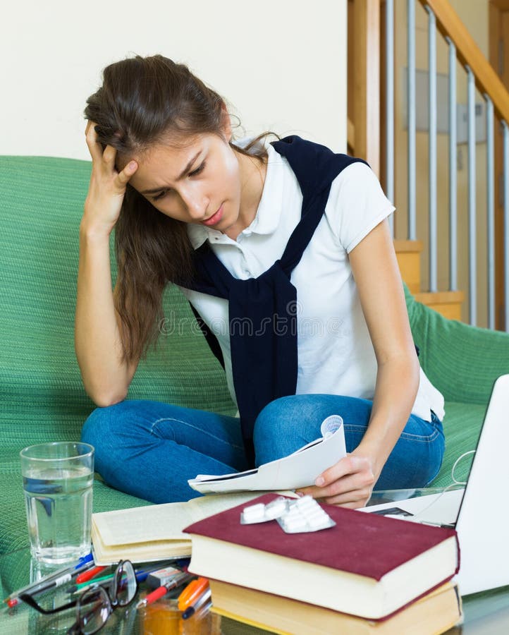 Teenager doing homework stock photo. Image of kazakh - 62469770