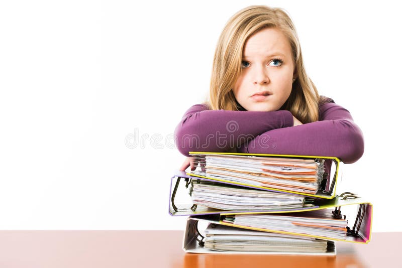 Teenager with file folders stock image. Image of reading - 37713685