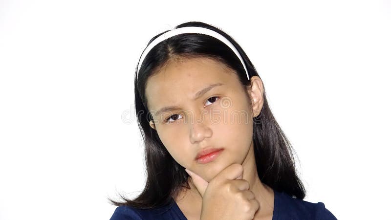 A Teenager Girl Decision Making Isolated Stock Photo - Image of decide ...