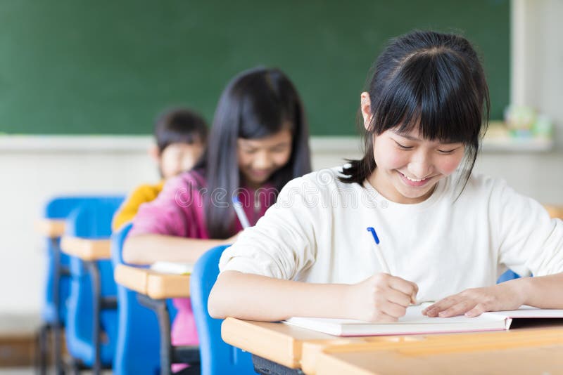 Teenager Girl Learning in the Classroom Stock Image - Image of serious ...