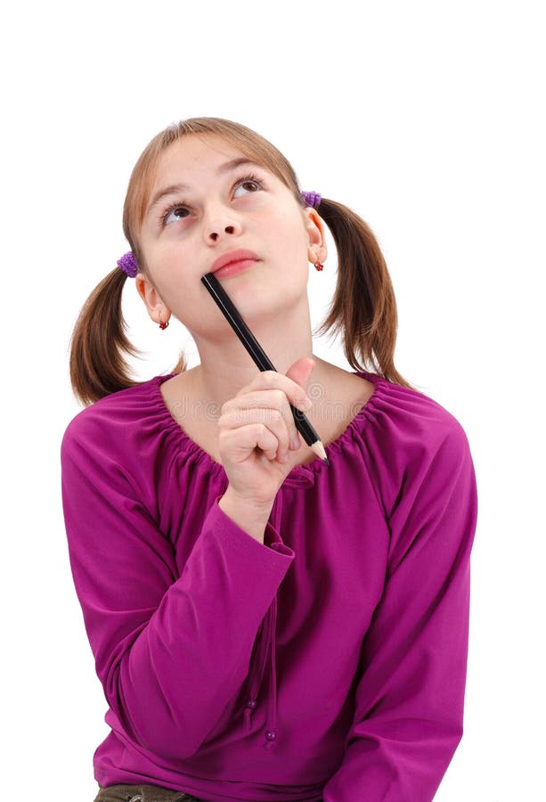 Teenager Girl Is Thinking Stock Photo - Image: 29205730