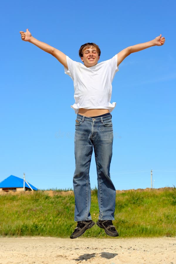 Teenager is jumping stock photo. Image of expressing - 10776302