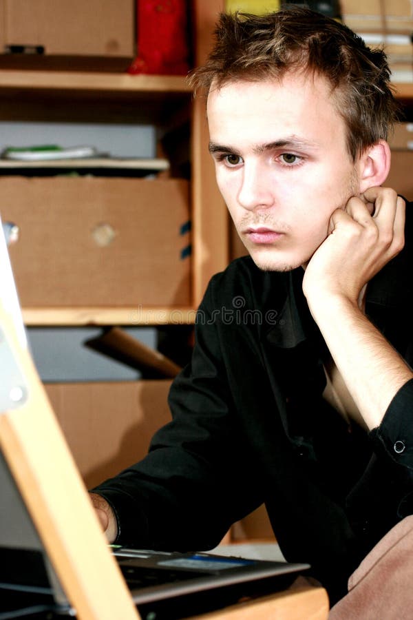 Teenager notebook stock photo. Image of casual, guys - 14118828