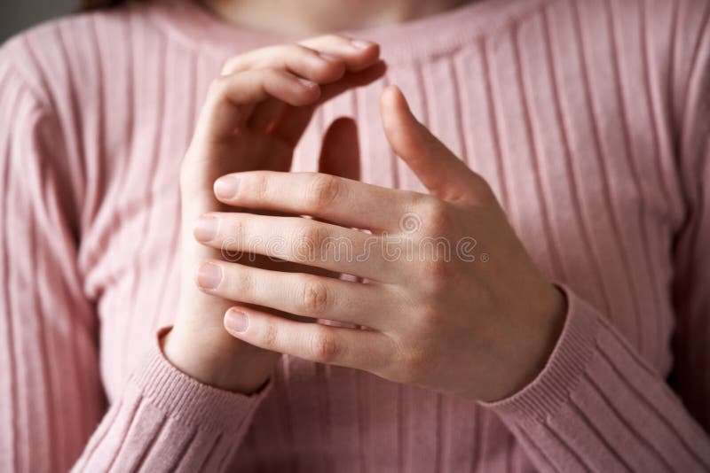 Teenager Practicing EFT - Emotional Freedom Technique Stock Photo ...