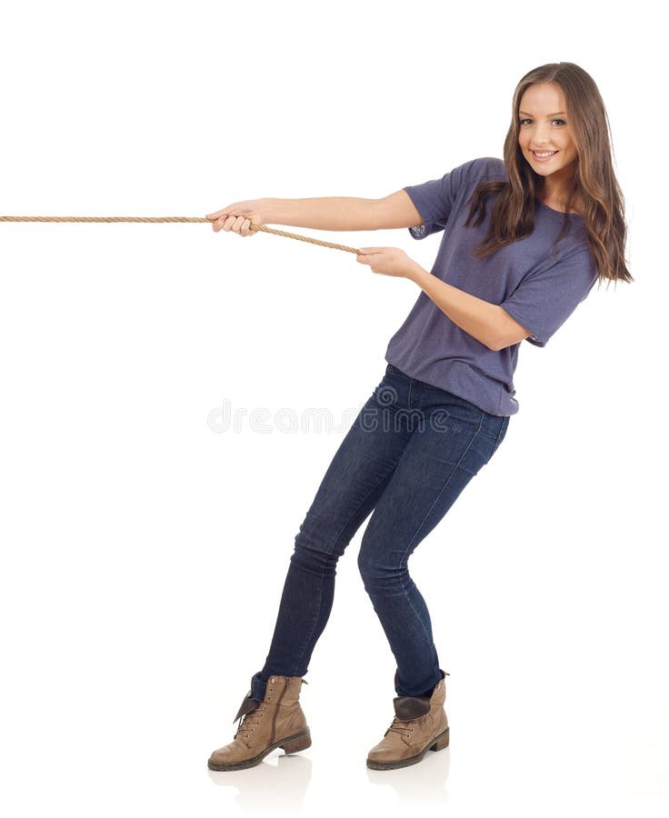 119 Casual Woman Pulling Rope Stock Photos - Free & Royalty-Free Stock ...