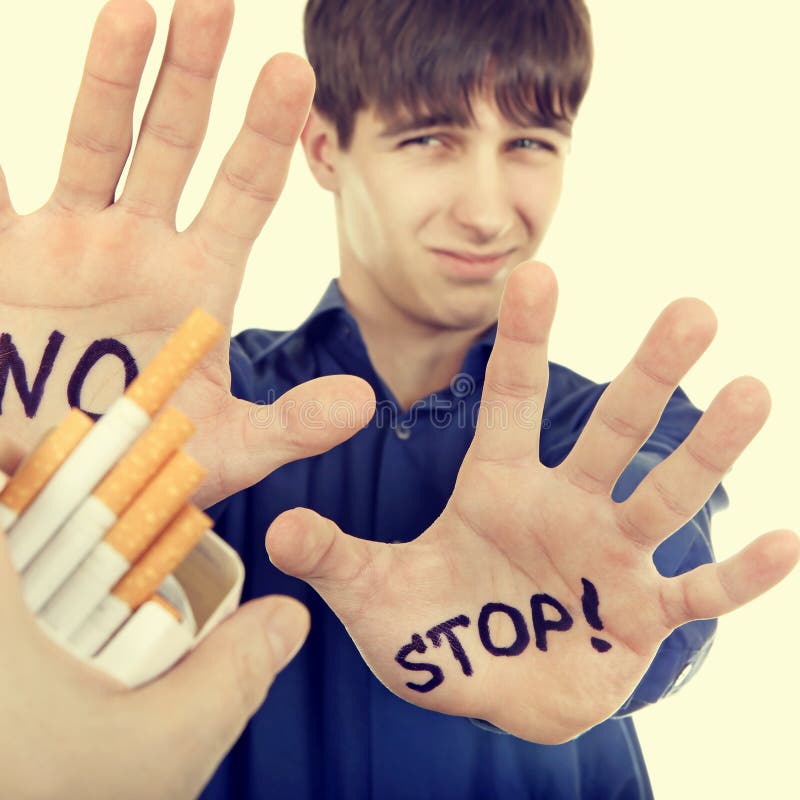 Teenager refuse Cigarettes stock image. Image of discontinue - 63450849