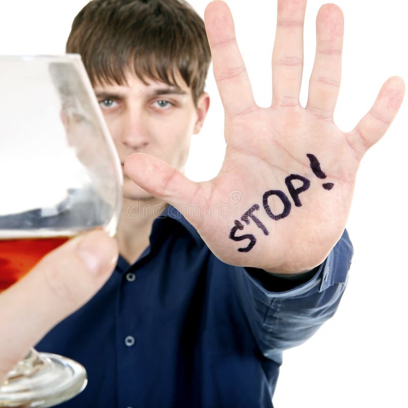 Teenager refuses Alcohol stock image. Image of isolated - 51179693
