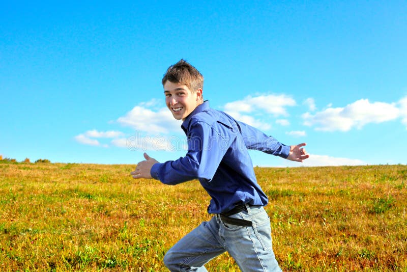 Teenager Running stock image. Image of caucasian, countryside - 28115835