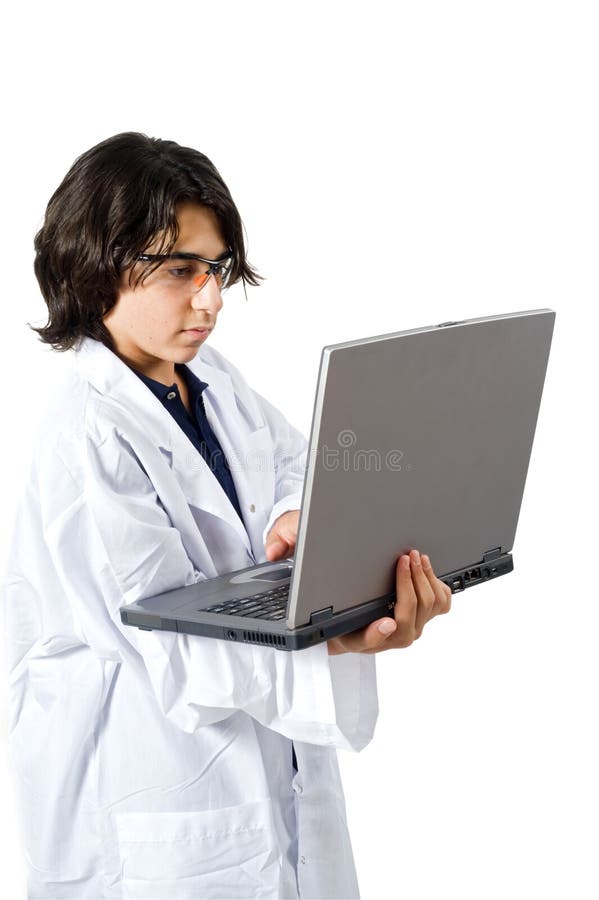 Teenager science laptop stock image. Image of pupil, information - 5807497