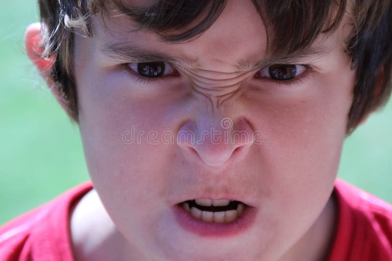 Teenager snarling stock image. Image of unhappy, hair - 24354797