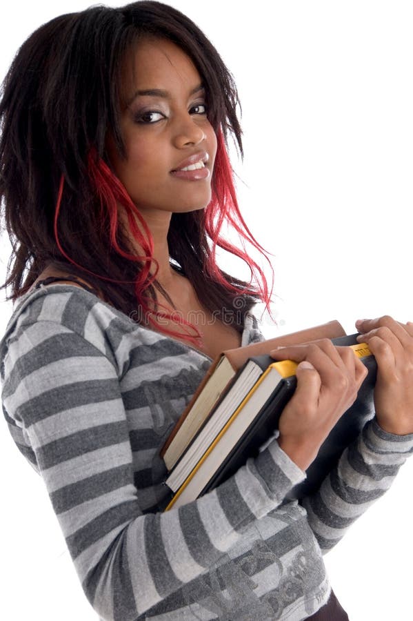 Teenager Student Holding Her Study Books Stock Image - Image of notes ...