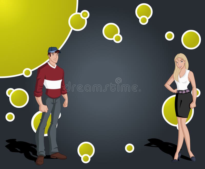 Teenager Explaining Something To Thoughtful Businessman. Pop Art ...