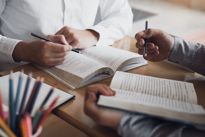Teenager Studying at Desk and Doing Homeworks Stock Image - Image of ...