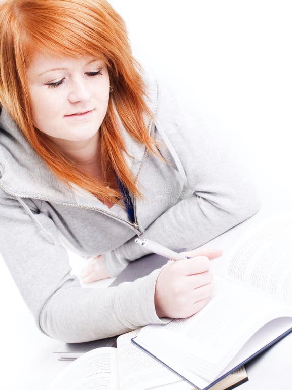 Teenager Studying and Making Some Notes Stock Photo - Image of adult ...