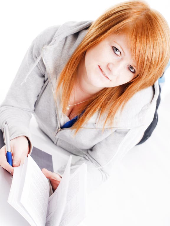 Teenager Studying and Making Some Notes Stock Image - Image of people ...
