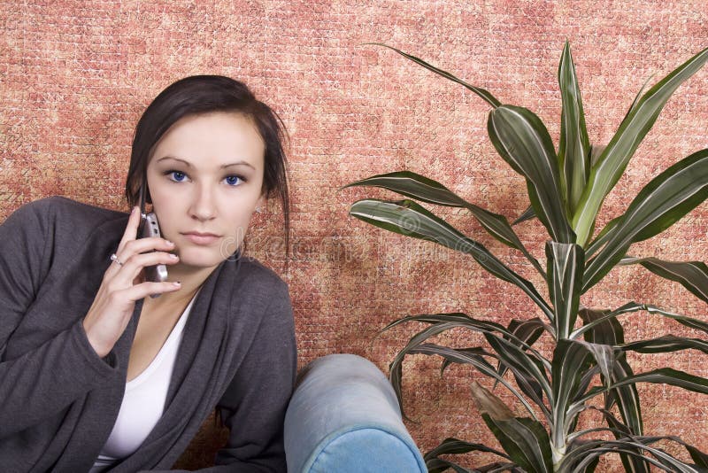 Teenager Talking On The Cell Phone Stock Photo - Image of pretty, hair ...