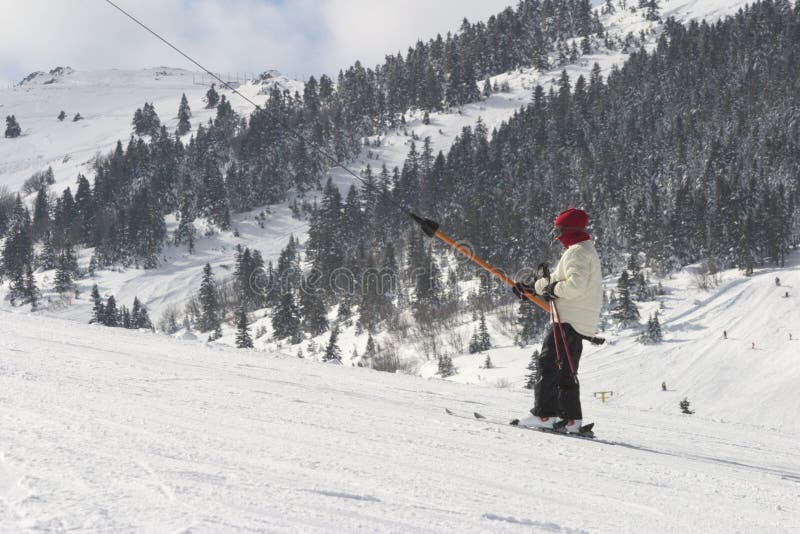 A teenager at teleski stock photo. Image of winter, extreme - 24123374