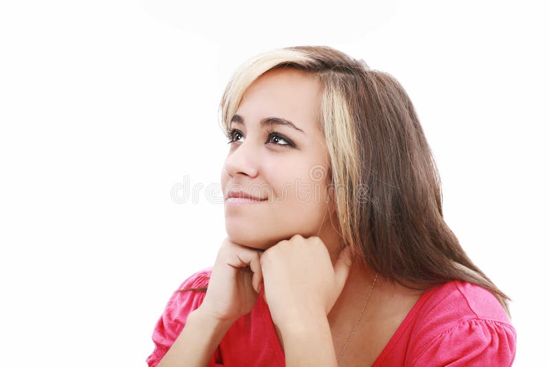 Beautiful Young Woman Thinking Stock Photo - Image of gorgeous, lady ...