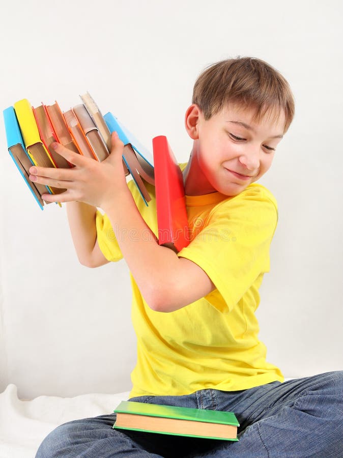 Teenager Throw Out the Books Stock Image - Image of education, heap ...