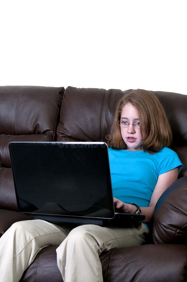 Teenager Using Laptop stock image. Image of happy, work - 16214265