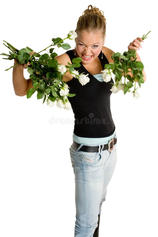 Woman picking flowers stock photo. Image of roses, picks - 1534320