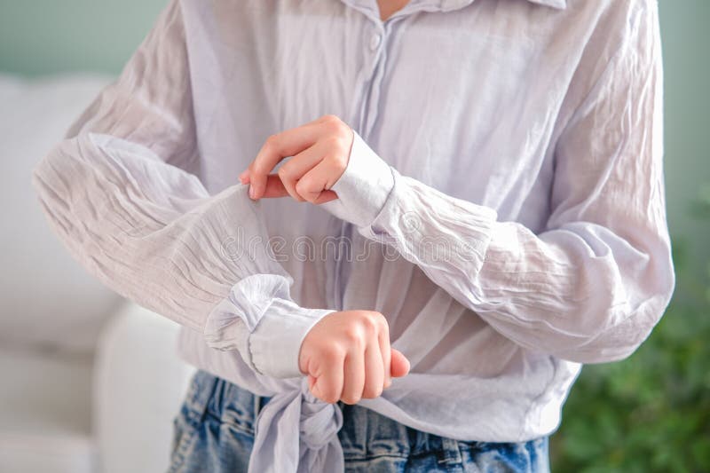 The Teenager Wore a Rumpled T-shirt Stock Image - Image of heat ...