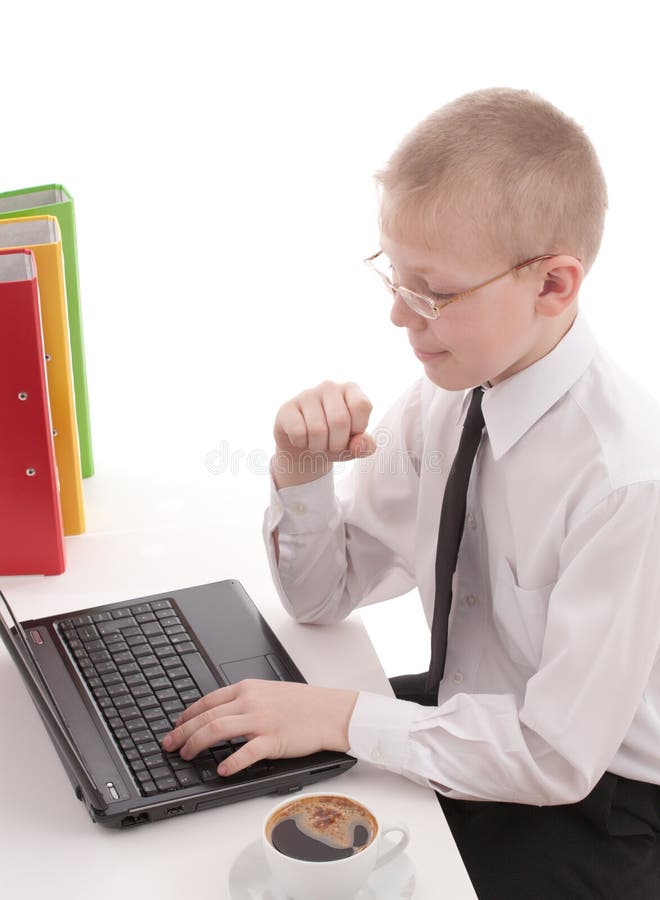 Teenager working on laptop stock photo. Image of computer - 9132702