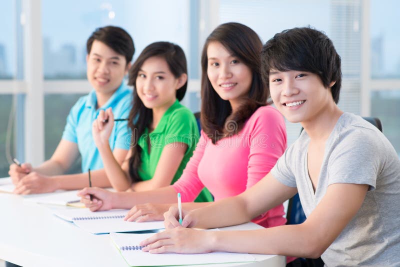 Teenagers in classroom stock image. Image of desk, inside - 27134783