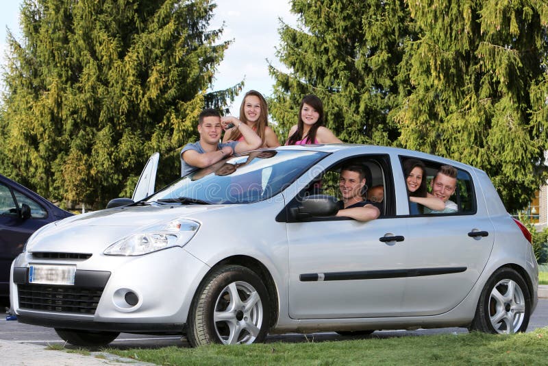 Teenagers drive stock photo. Image of school, study, mixed - 48951344