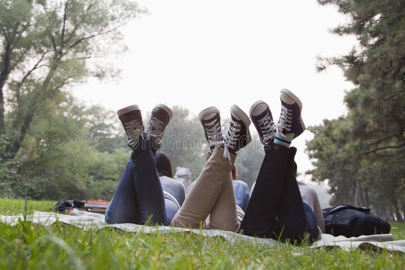 Teenagers Hanging Out in the Park Stock Photo - Image of nature, front ...