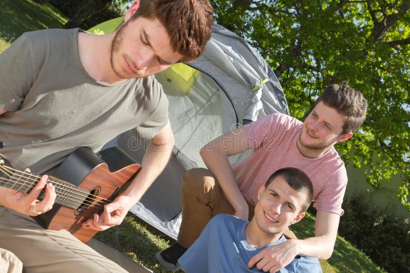 Teenagers Having Fun at Camping Stock Image - Image of outdoors, happy ...