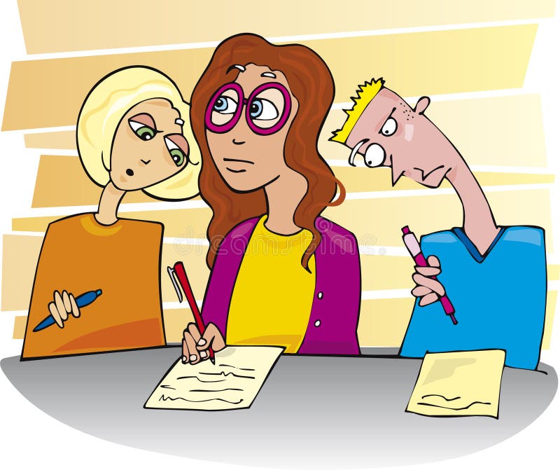 Teenagers and school test stock vector. Illustration of school - 7733515