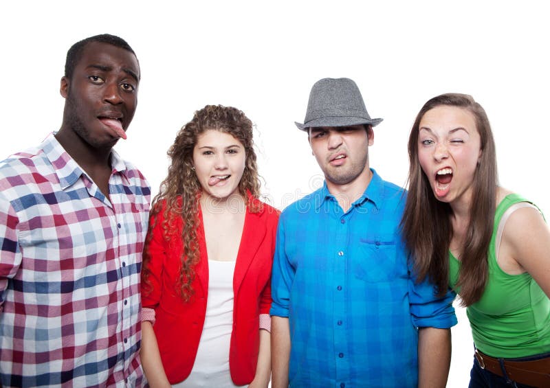 Teenagers Smiling and Having Fun Stock Image - Image of cute, group ...