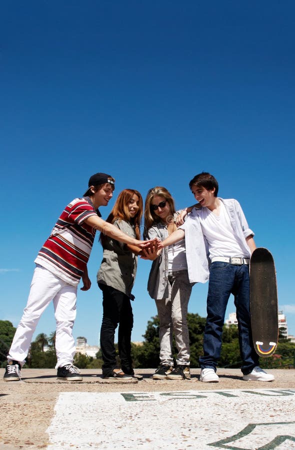 Teenagers Stand by a Street Stock Photo - Image of smile, happy: 13786456