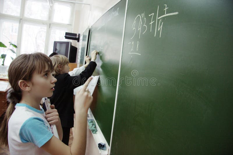 Teens on Math Lesson at School Editorial Stock Photo - Image of school ...