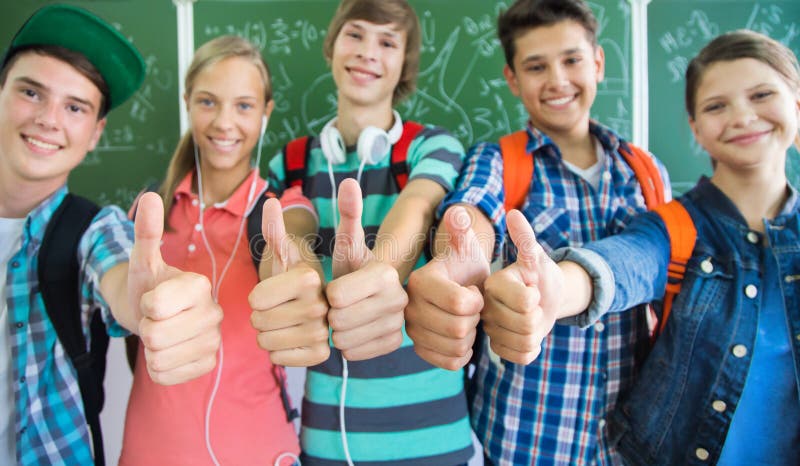 Group of Students Studying with Laptop Stock Image - Image of ...