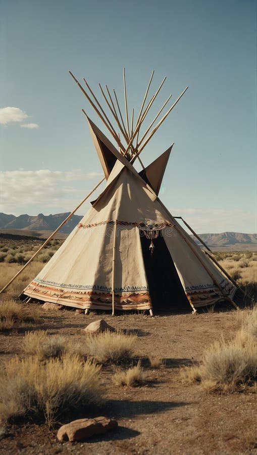 Teepee in Desert Environment, Traditional Structure with No Visible ...