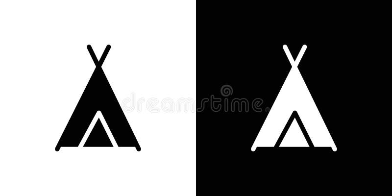 Teepee Icon Flat Fill Set Collection Stock Vector - Illustration of ...