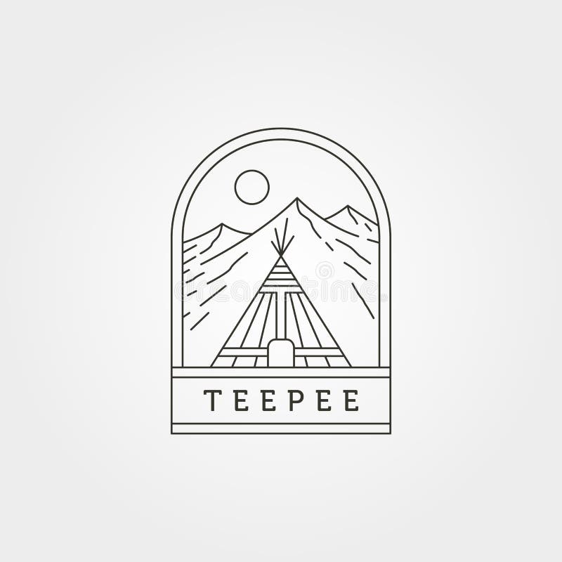 Teepee Logo Vector Symbol with Mountain Background Illustration Design ...