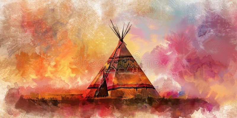 Teepee Structure in a Vast Field, Suitable for Cultural or Outdoor ...