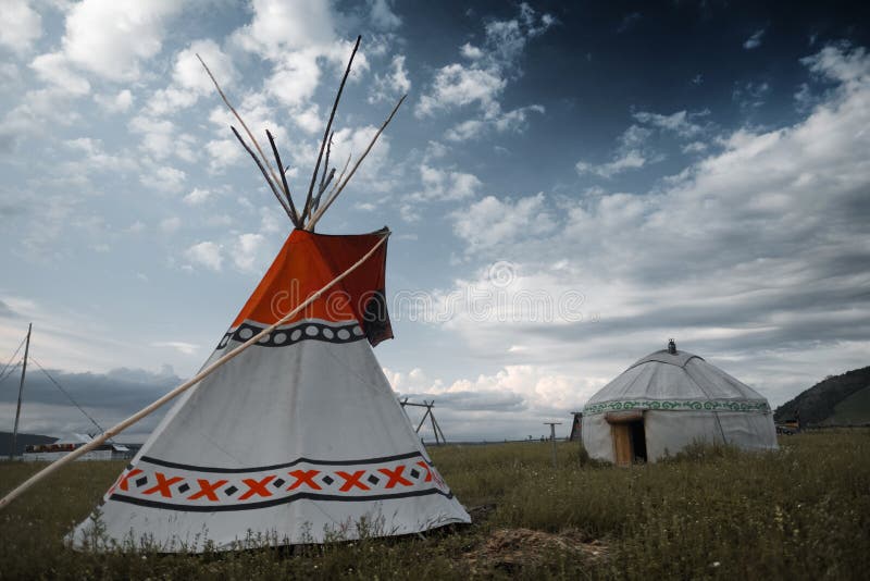 Teepee and yurt stock image. Image of house, wigwam, building - 98994865