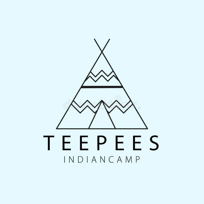 Teepees Indian Camp Line Art Logo, Icon and Symbol, Illustration Design ...