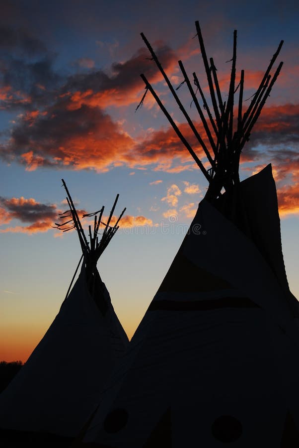 Teepees at Sunset stock photo. Image of historic, native - 5498334