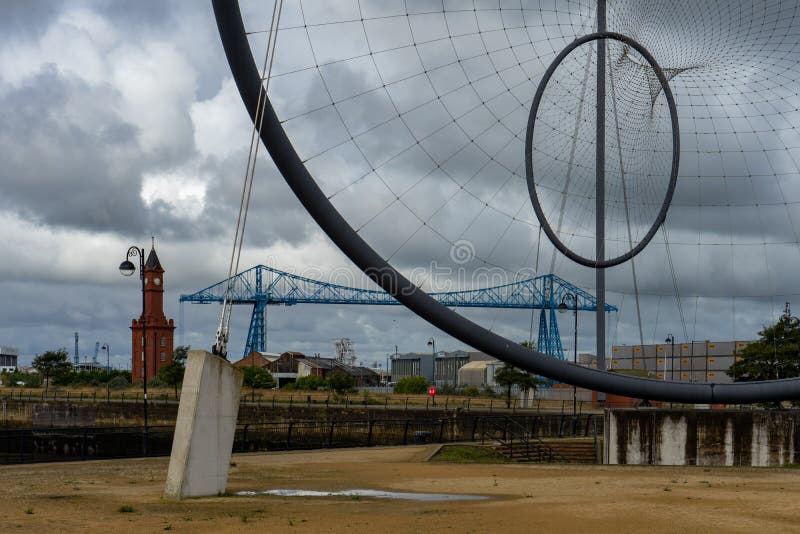Tees Transporter Bridge and Temenos Sculpture Editorial Photo - Image ...
